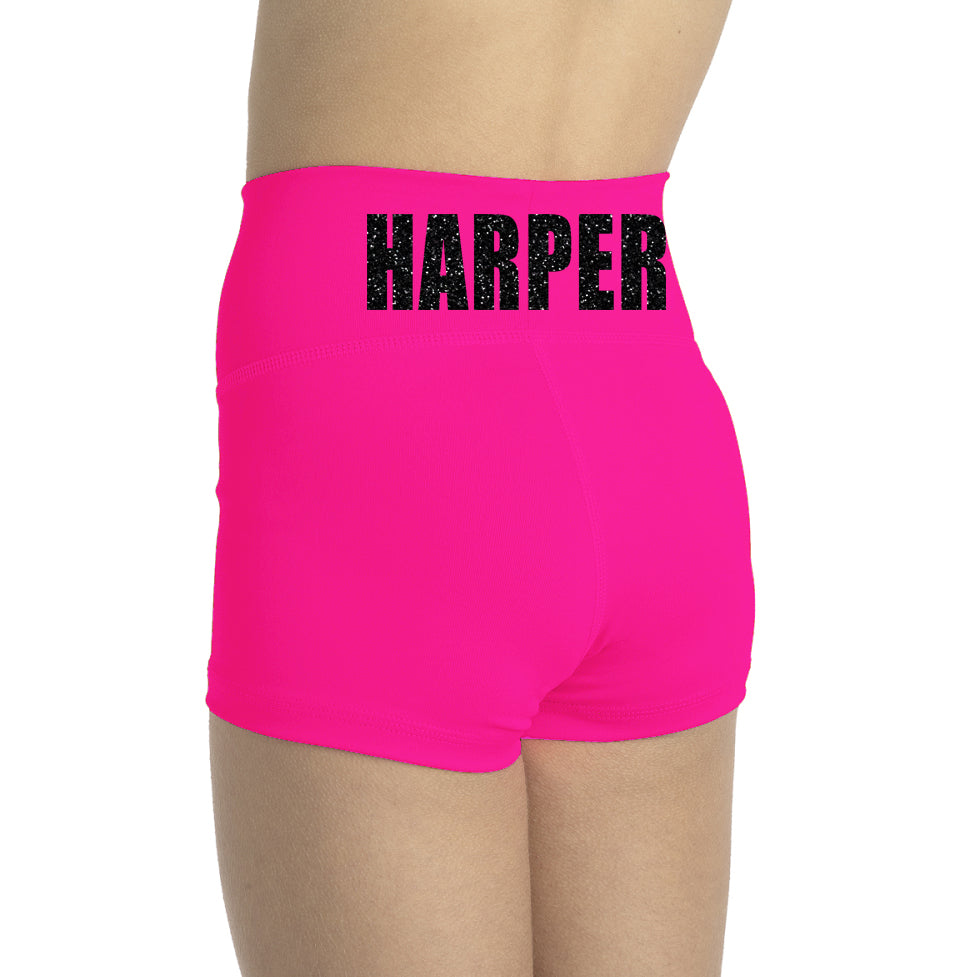 Personalized Dreams Dance Co High Waisted Booty Shorts - HOT PINK – Tia ...